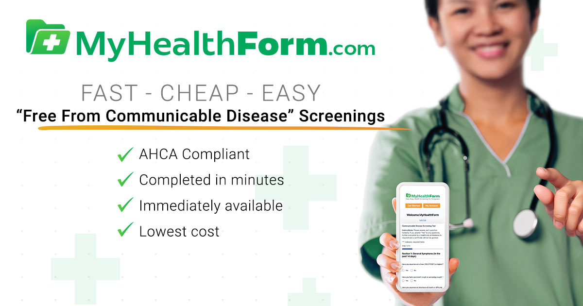 Florida Required Caregiver Health Screening – Communicable Disease ...